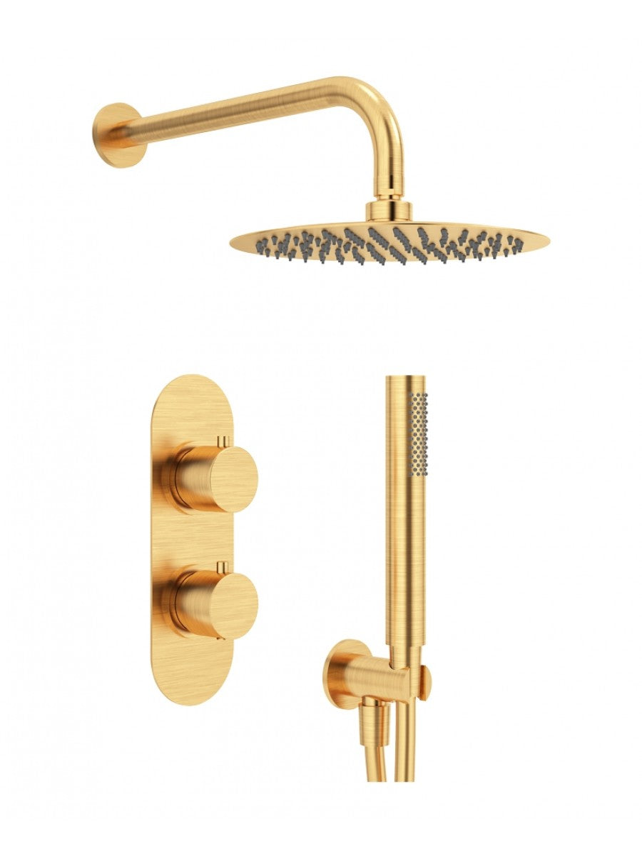 Quantum Oura Gold Twin Concealed Dual Outlet Shower Kit – Clane ...